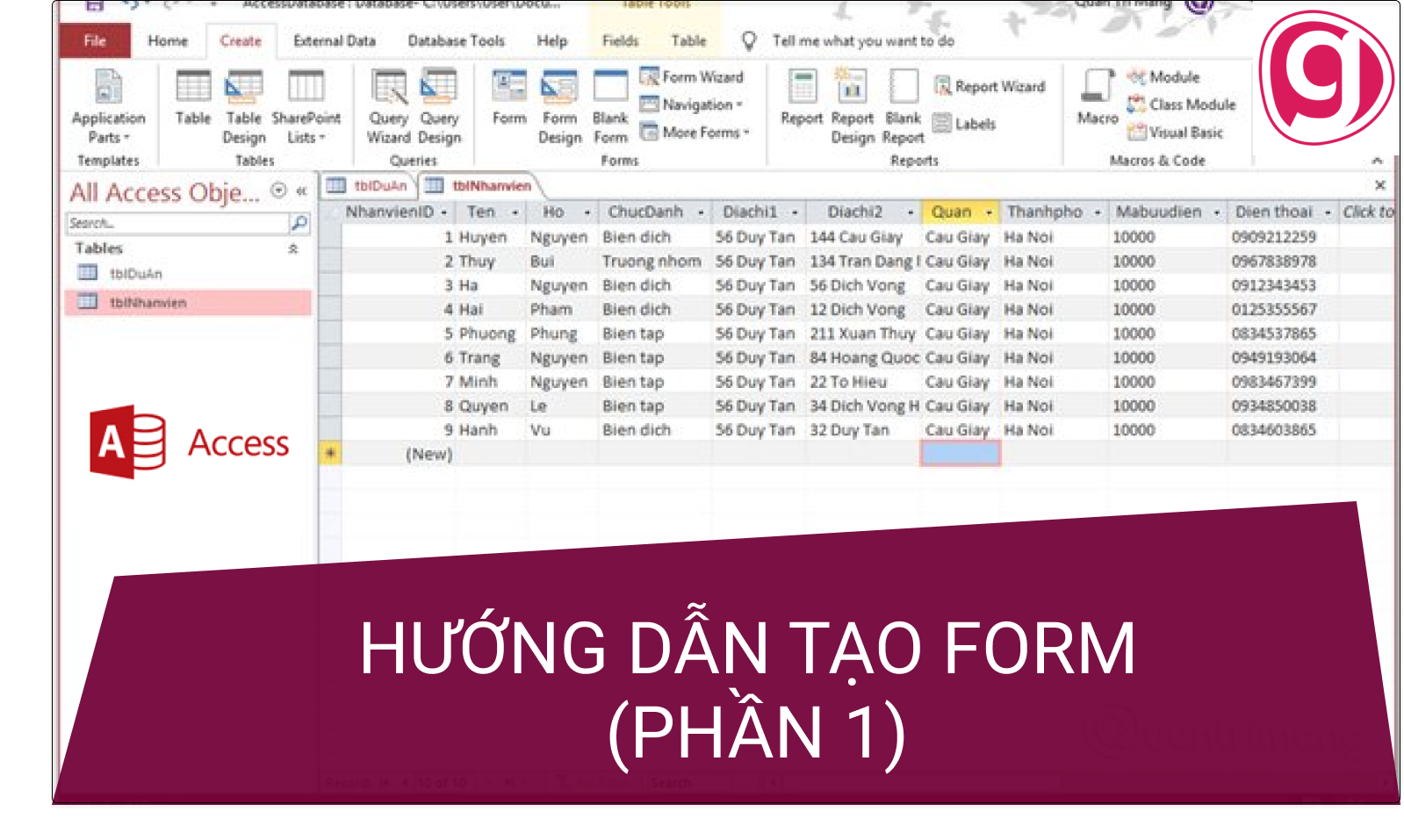 Hướng Dẫn Cách Tạo Form Và Tùy Chỉnh Trong Microsoft Access 